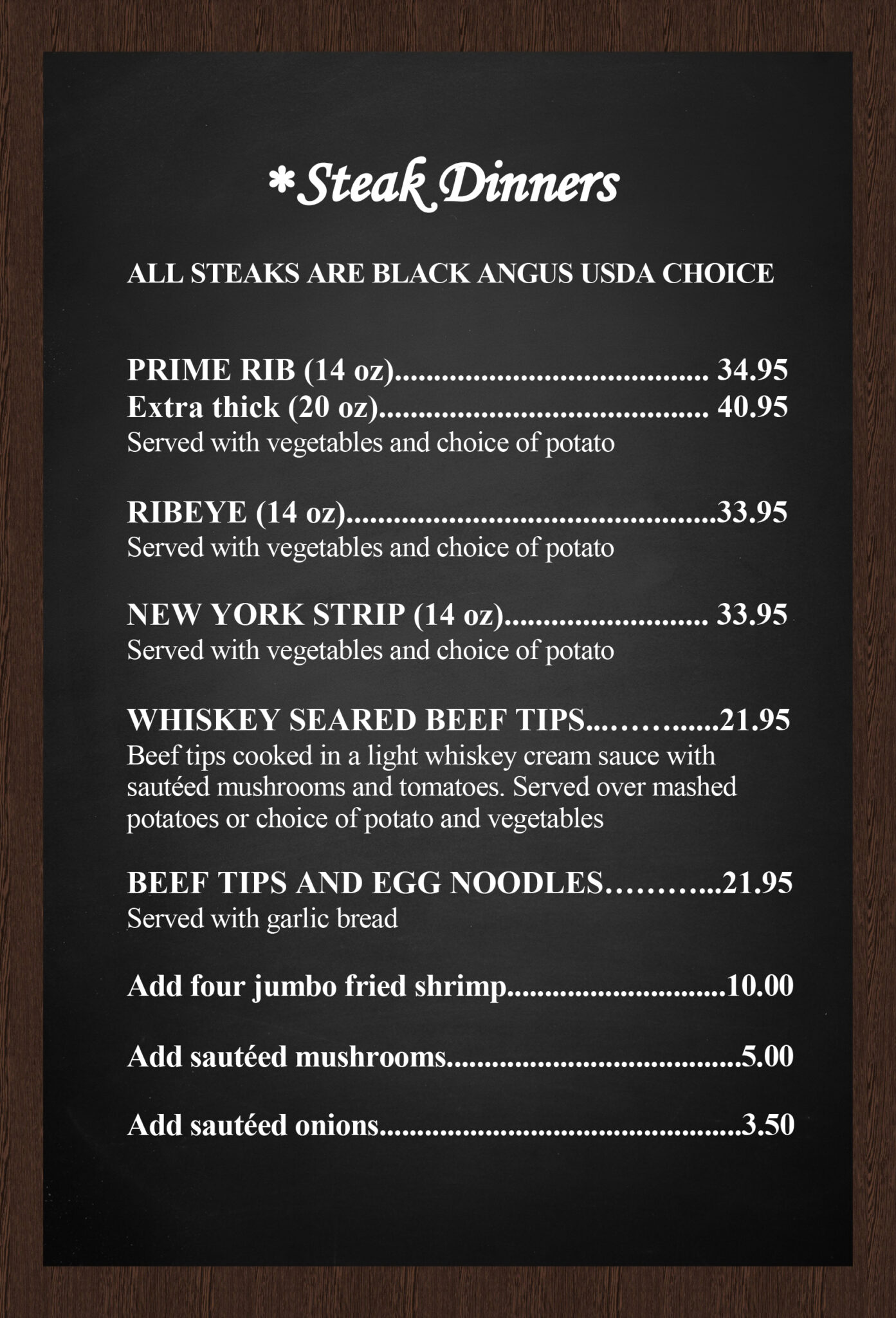 Dinner Menus at Charlie Brown's Bar & Grill | Restaurant Denver, CO